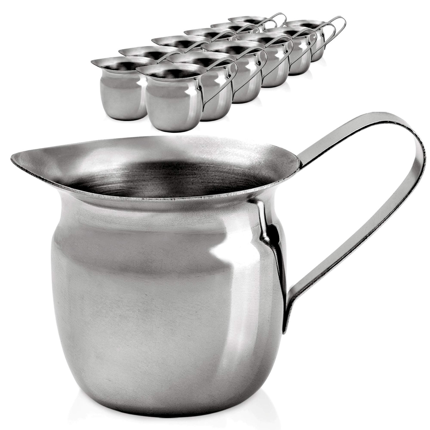 Stack man [12 Pack] 3 Oz Creamer Pitcher - Stainless Steel Bell ...